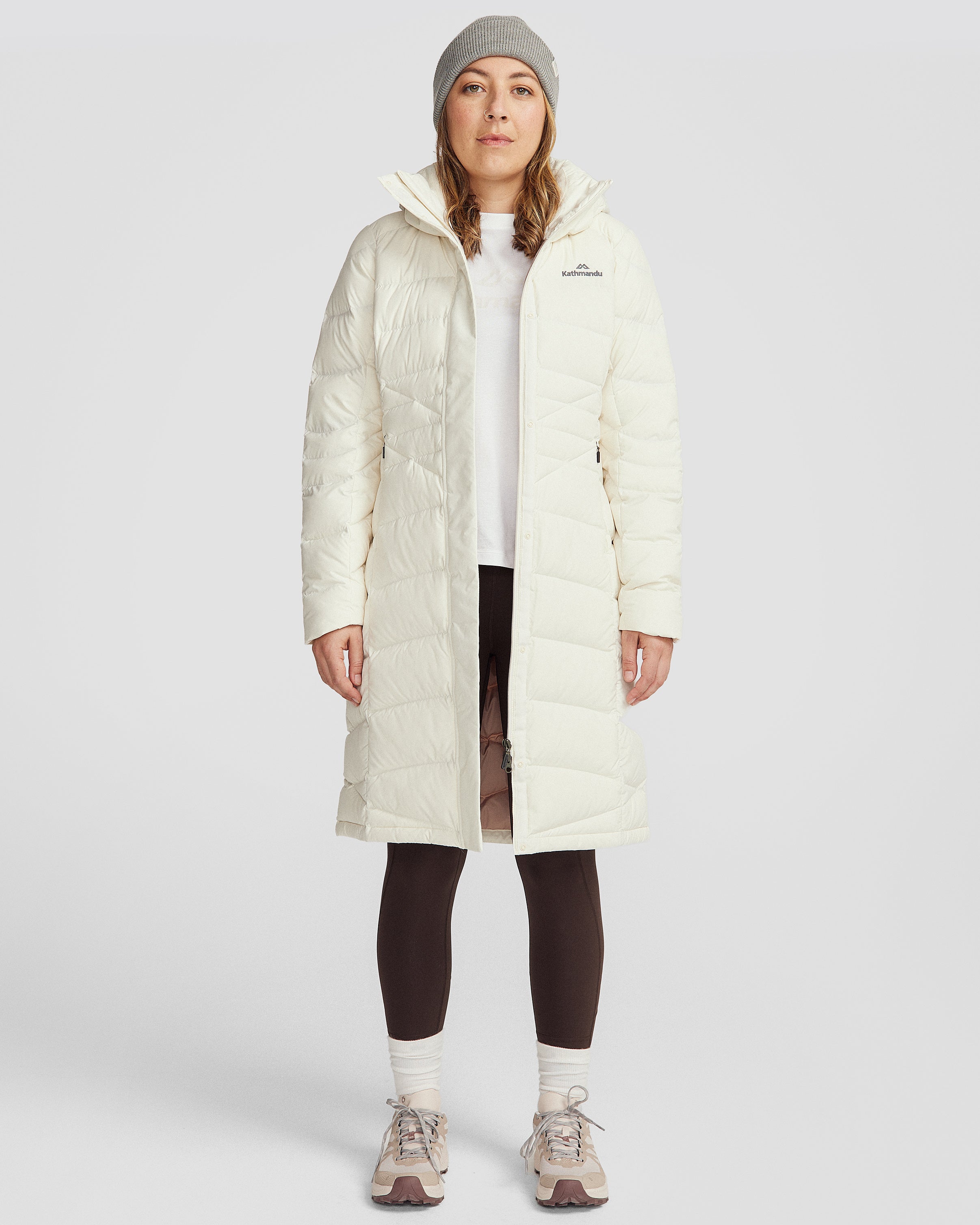 Women's Winterburn Longline Down Jacket v2 - Natural – Kathmandu UK